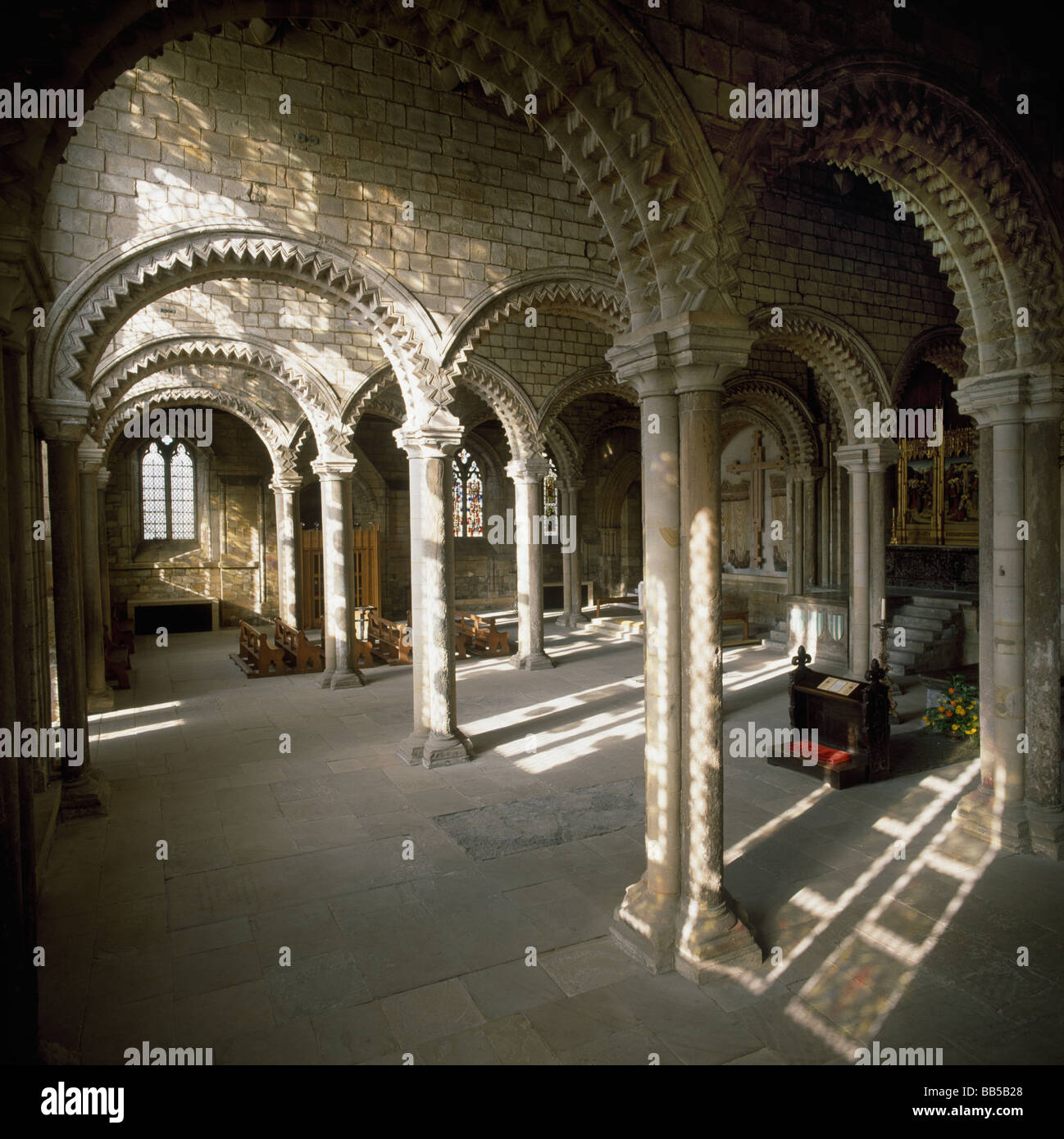 Durham Cathedral 12thc Norman Romanesque Galilee Chapel Stock Photo - Alamy