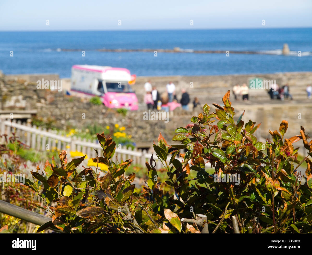 The harbour of the pretty fishing village of Craster, Northumberland ...
