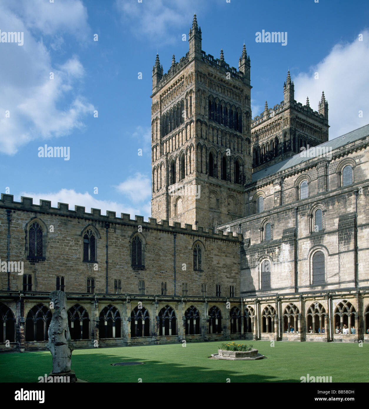 Durham Cathedral the cloister garth and west towers Stock Photo - Alamy