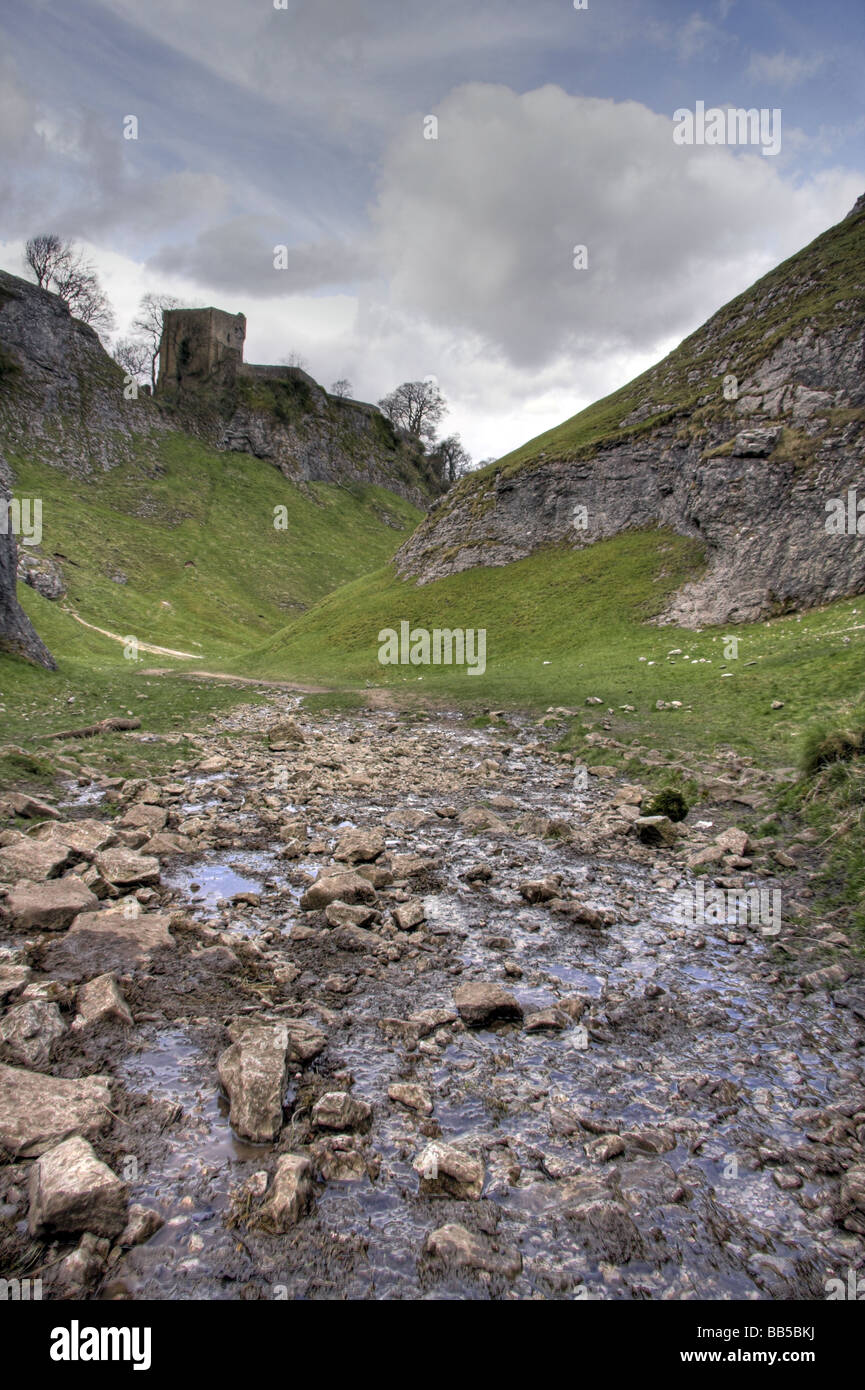 Peveril Castle, Cavedale, Castleton, Peak District, Derbyshire, UK ...