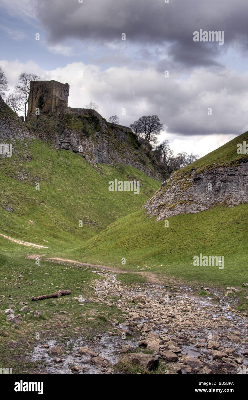 Peveril Castle, Cavedale, Castleton, Peak District, Derbyshire, UK ...