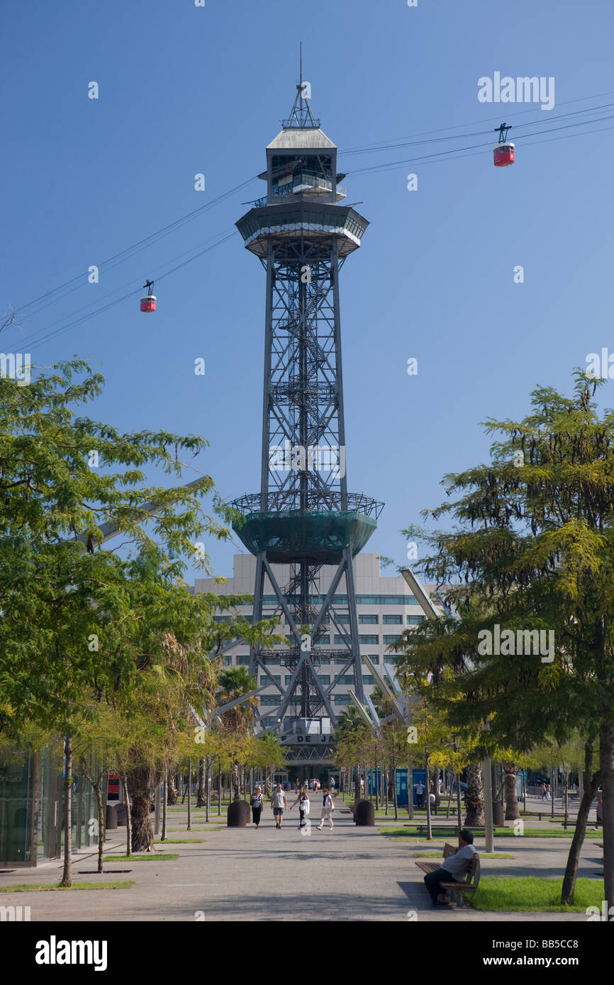Cable car over barcelona harbour hi-res stock photography and images ...
