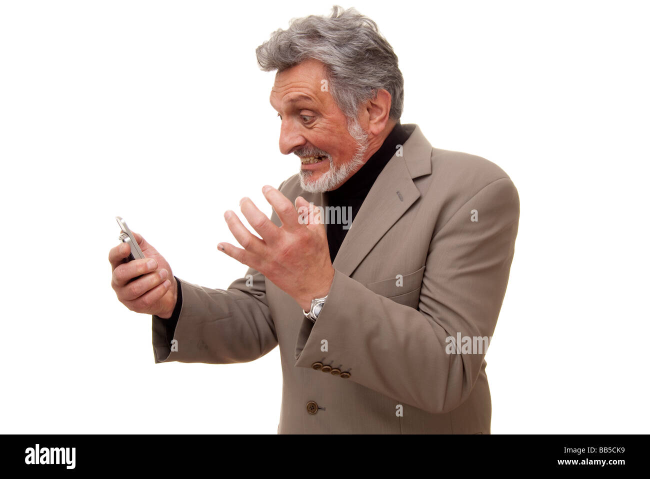 man shocked by text message Stock Photo - Alamy