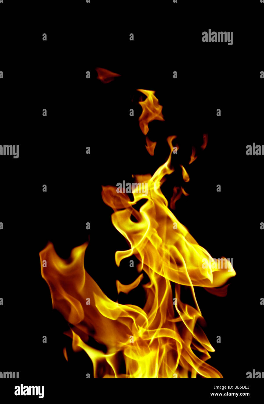 Flames on Black background Stock Photo - Alamy