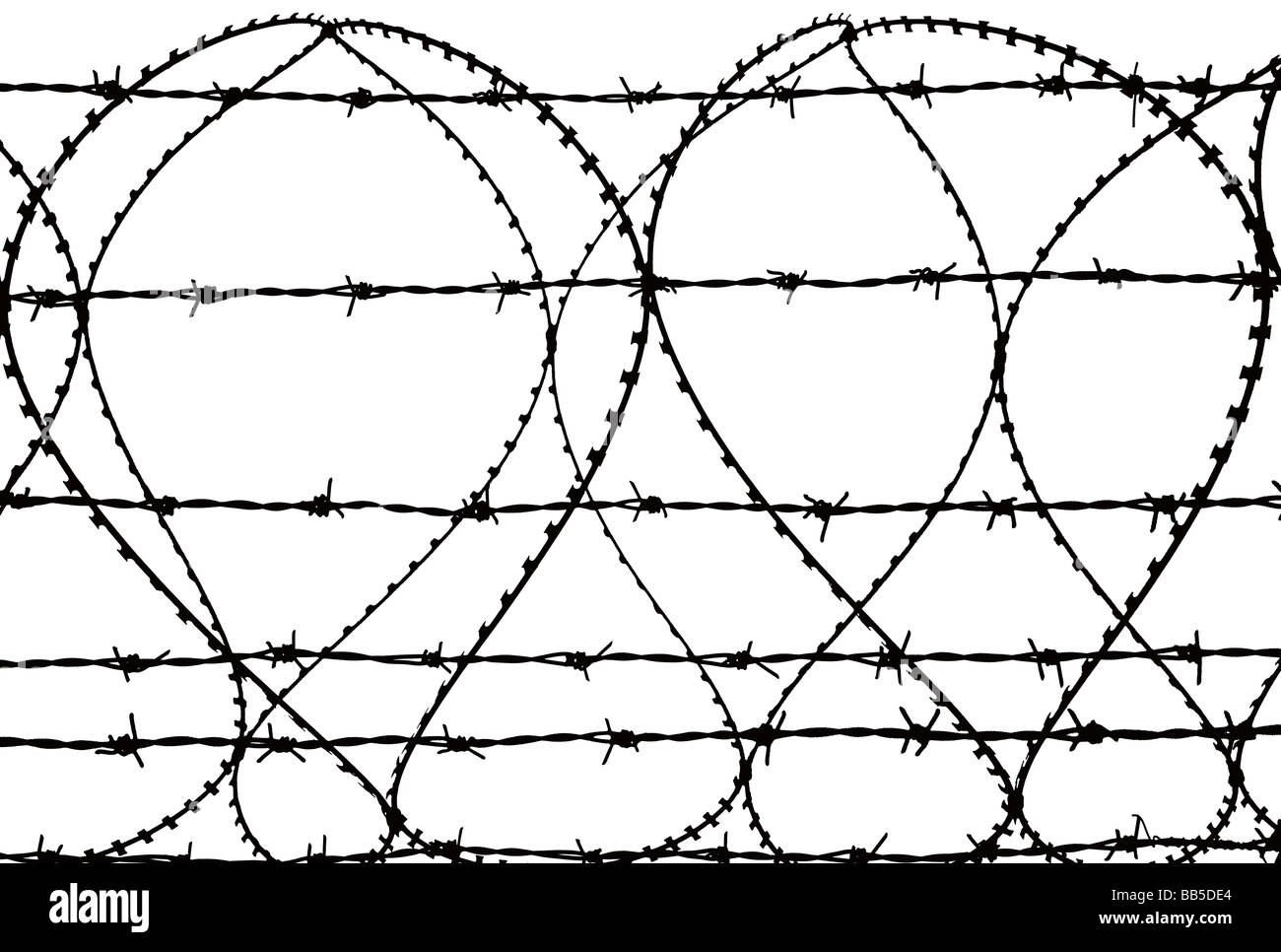 Razor and barbed wire on white background Stock Photo - Alamy