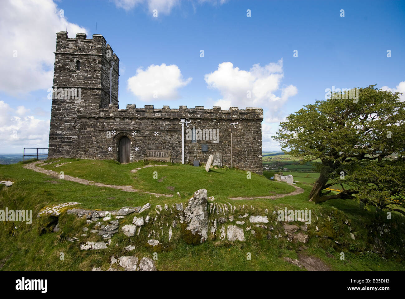 Church of St Michael de Rupe Brentor on Dartmoor. West Devon Stock ...