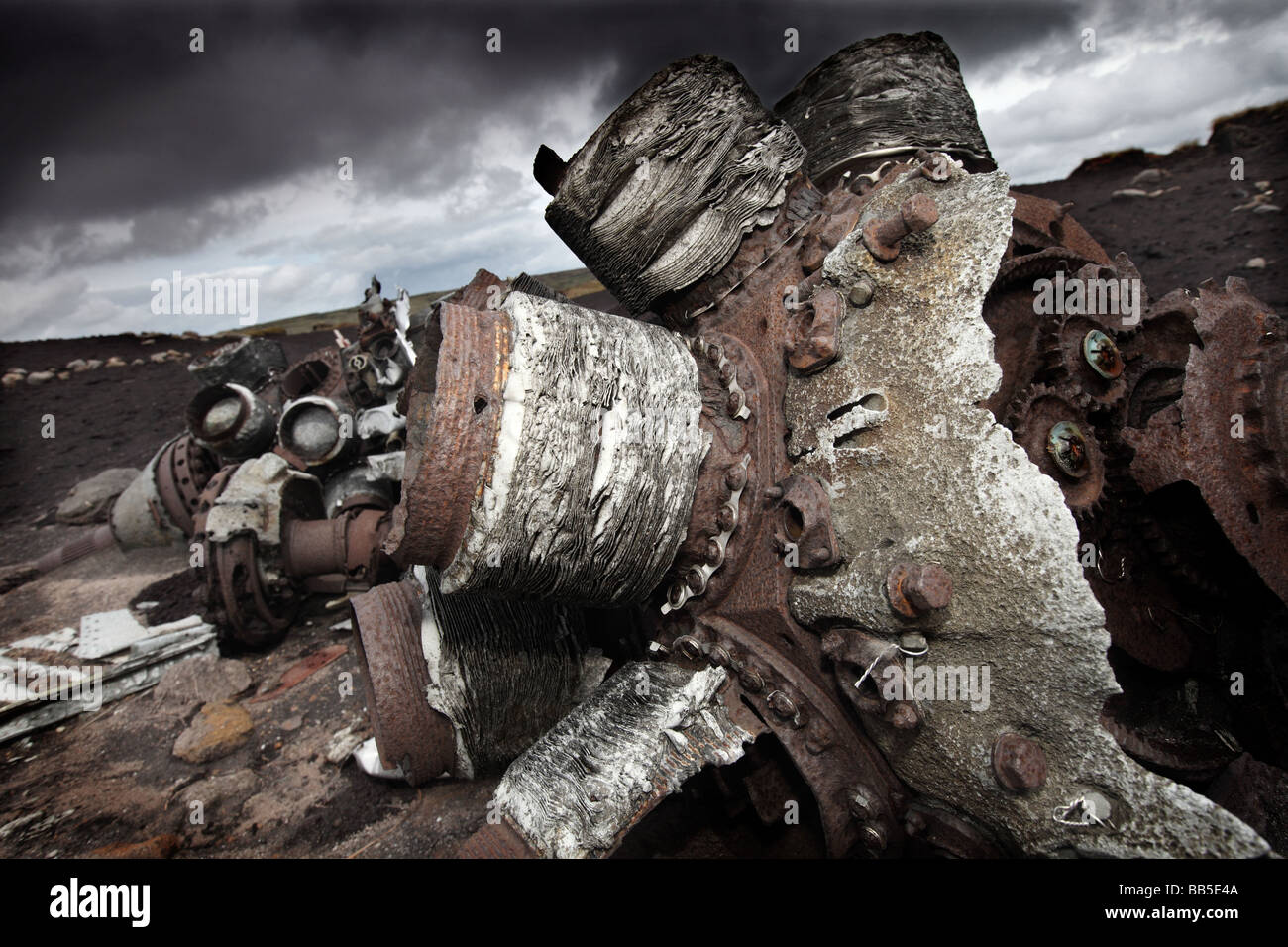 Aircraft wreckage of a Superfortress RB-29A 91st Reconnaissance Wing ...