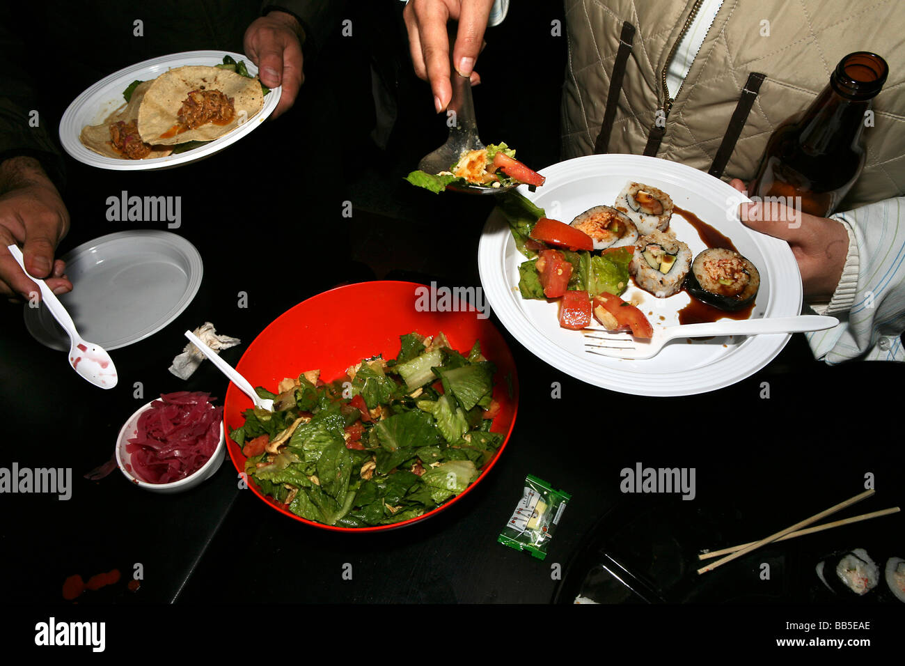 People eating food Stock Photo - Alamy