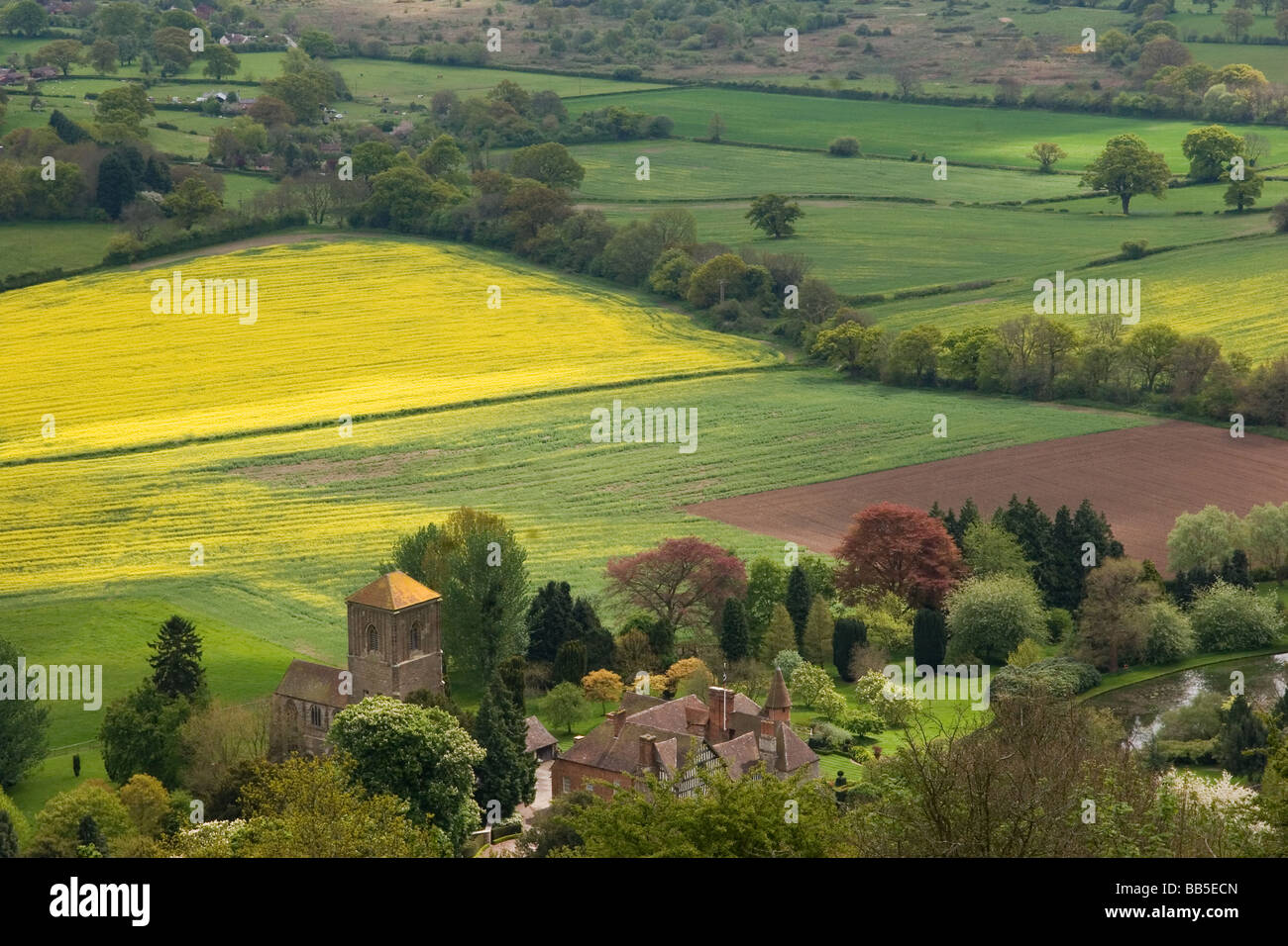 Little Malvern Court as seen from the Malvern Hills Stock Photo - Alamy
