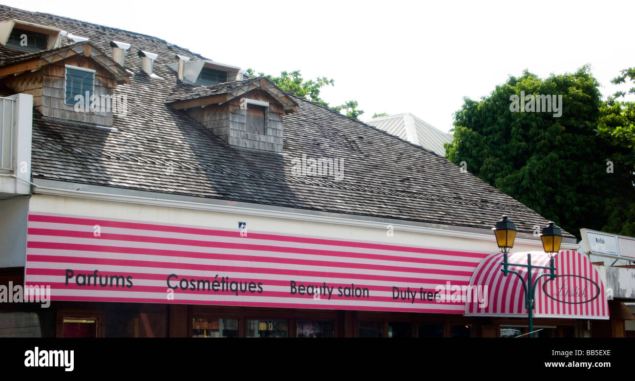 Beauty salon shade advertising duty free perfume and cosmetics Marigot ...