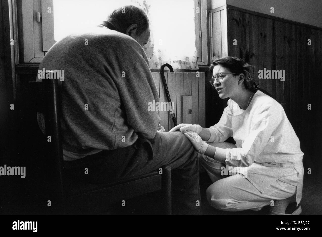 Elderly old age home lonely Black and White Stock Photos & Images - Alamy