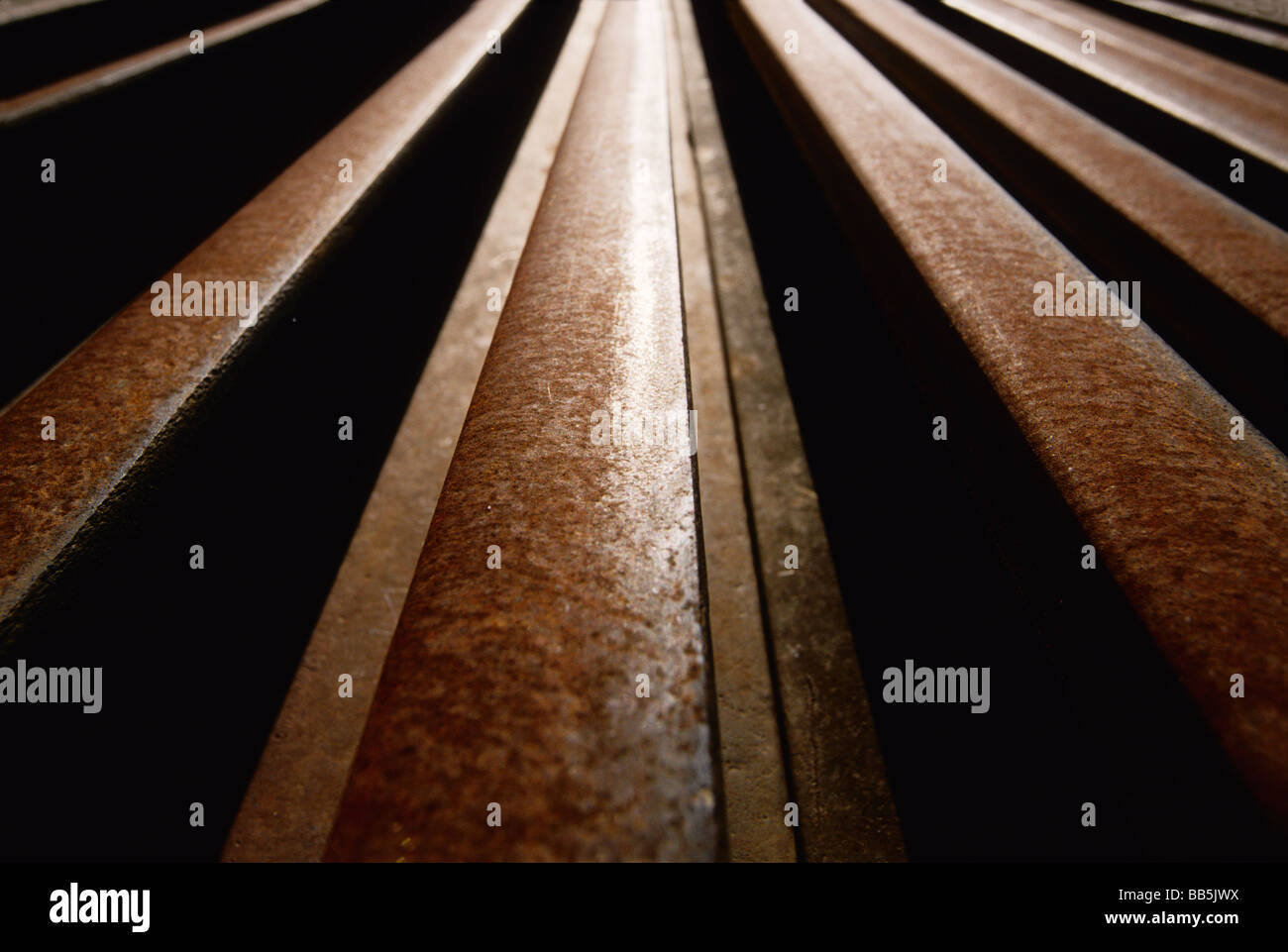 Detail of rusted rails Stock Photo - Alamy