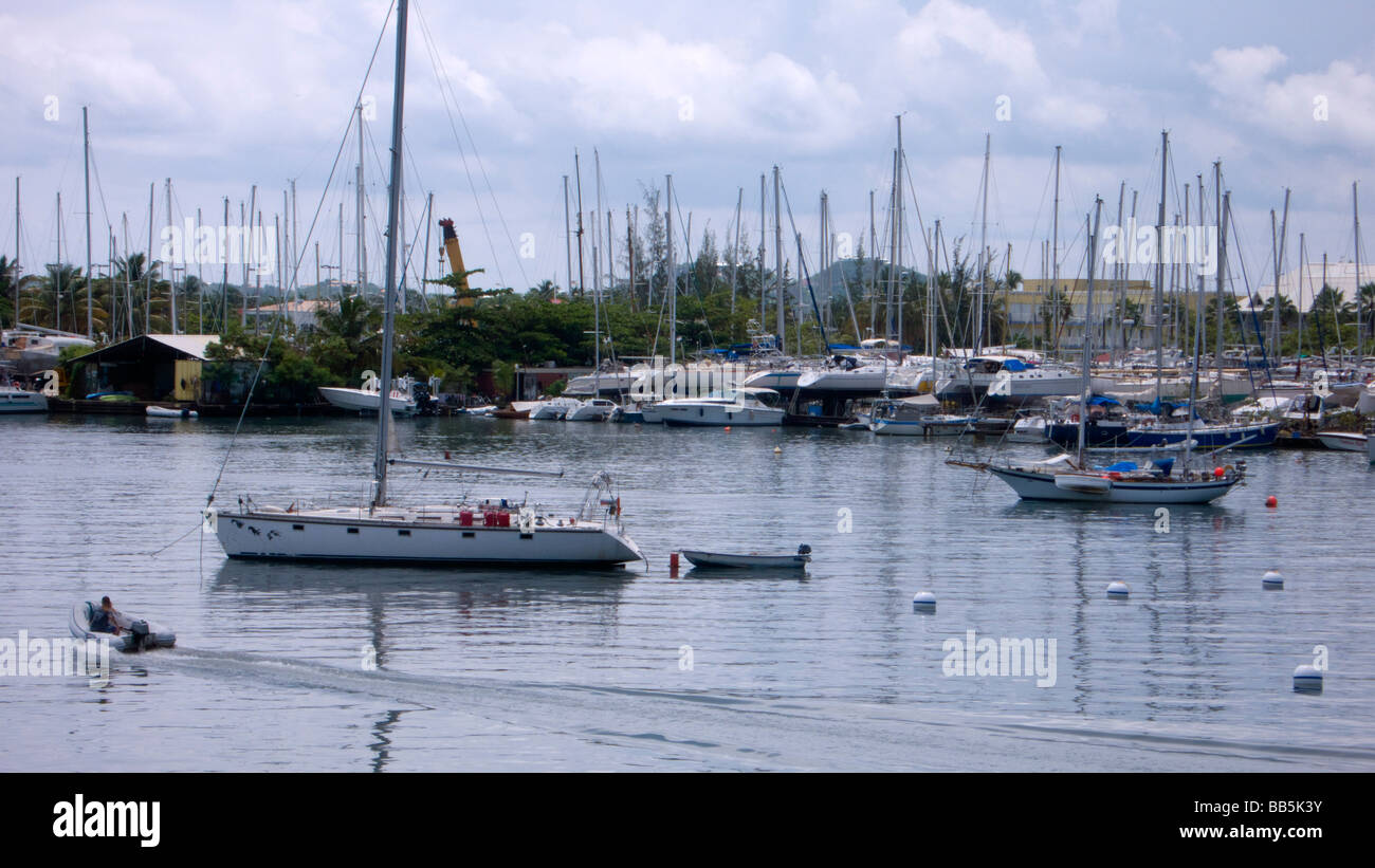 Boats Simpson Bay Lagoon outside Port La Royale Marina Marigot French ...
