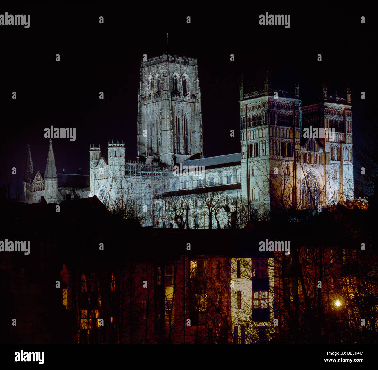 Durham Cathedral floodlit Night Shot Stock Photo - Alamy