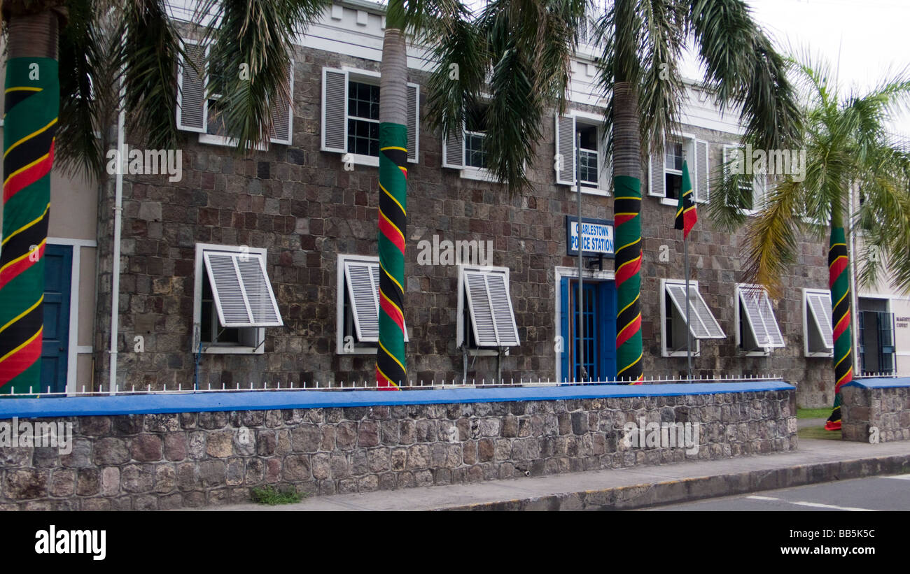 Main police station Charlestown capital Nevis Caribbean island Stock ...