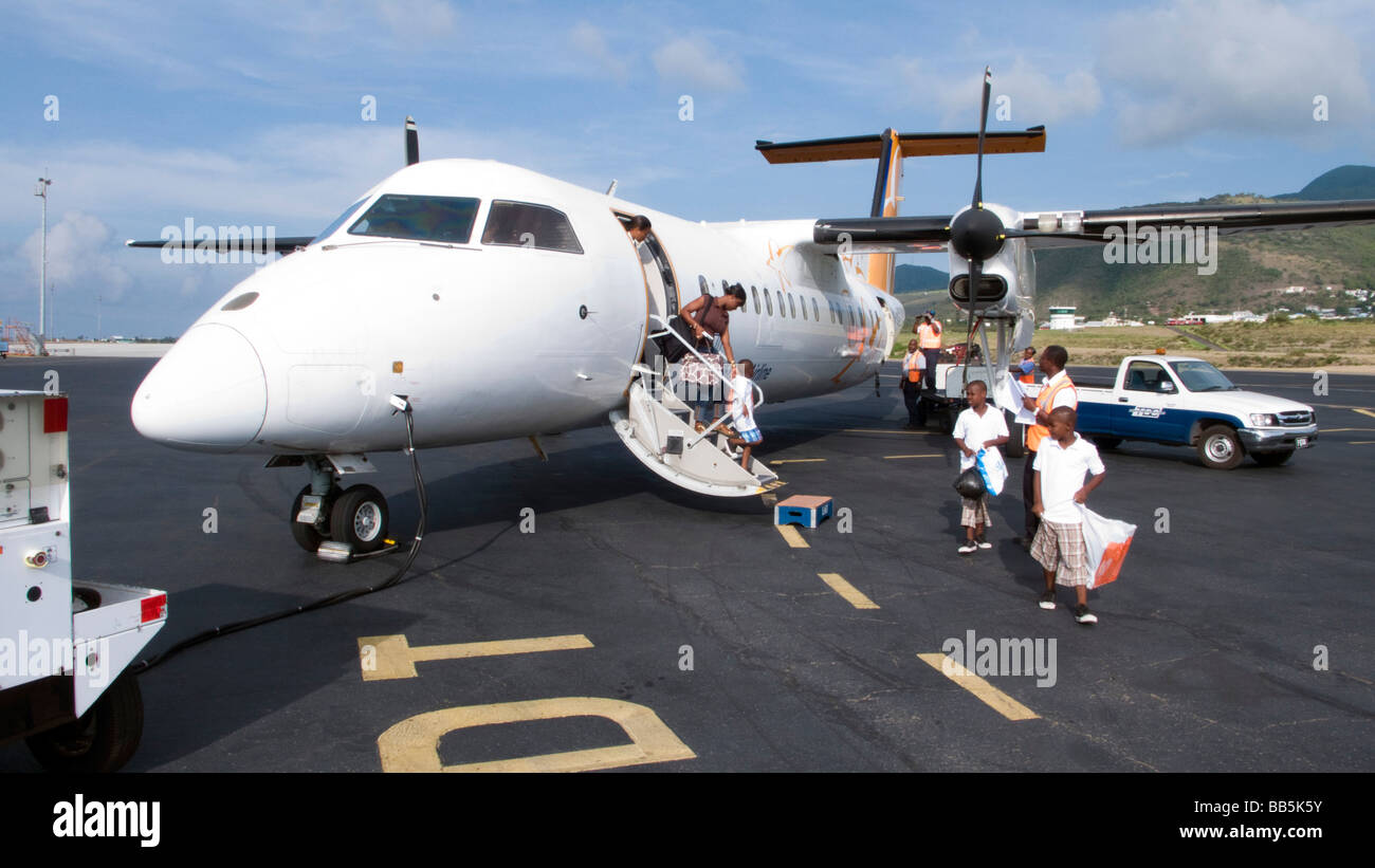 Liat Dash inter island propeller plane St Kitts Robert L Bradshaw ...