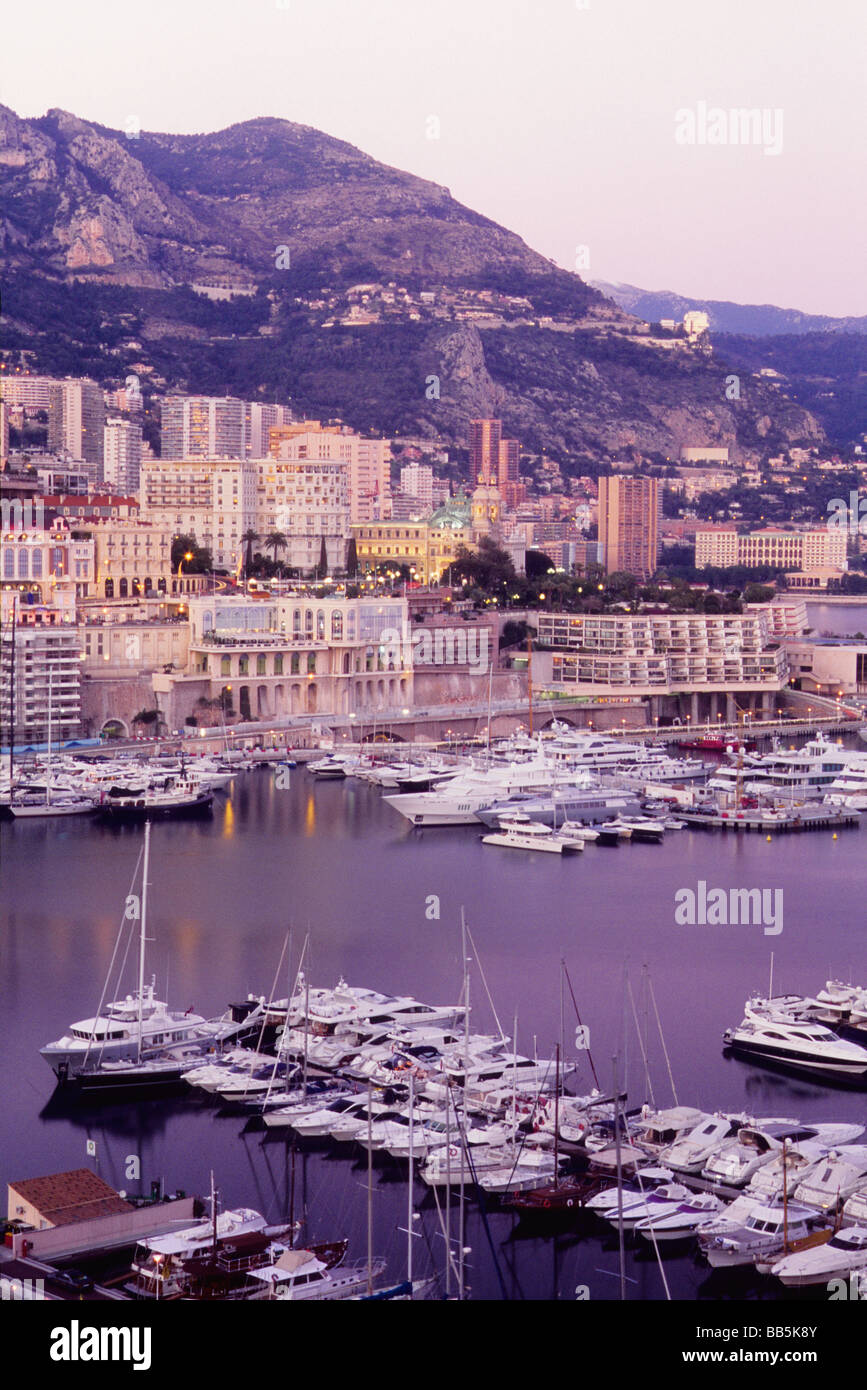 overview above the Monaco marina at night Stock Photo - Alamy