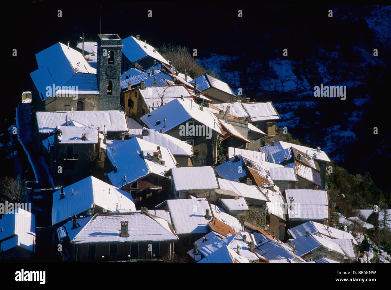 The perched village of Venanson in the Mercantour national park in ...