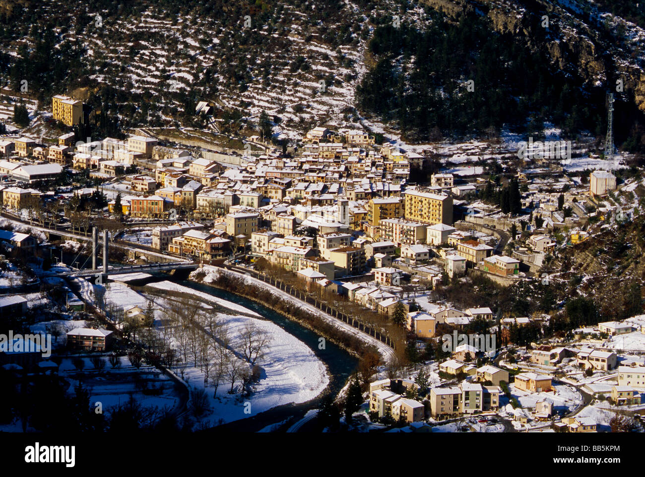 Picturesque village of Puget Théniers into the Var valley 30 miles away ...