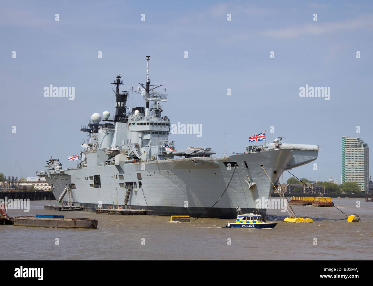 HMS Illustrious R06 an Invincible class light aircraft carrier of the ...