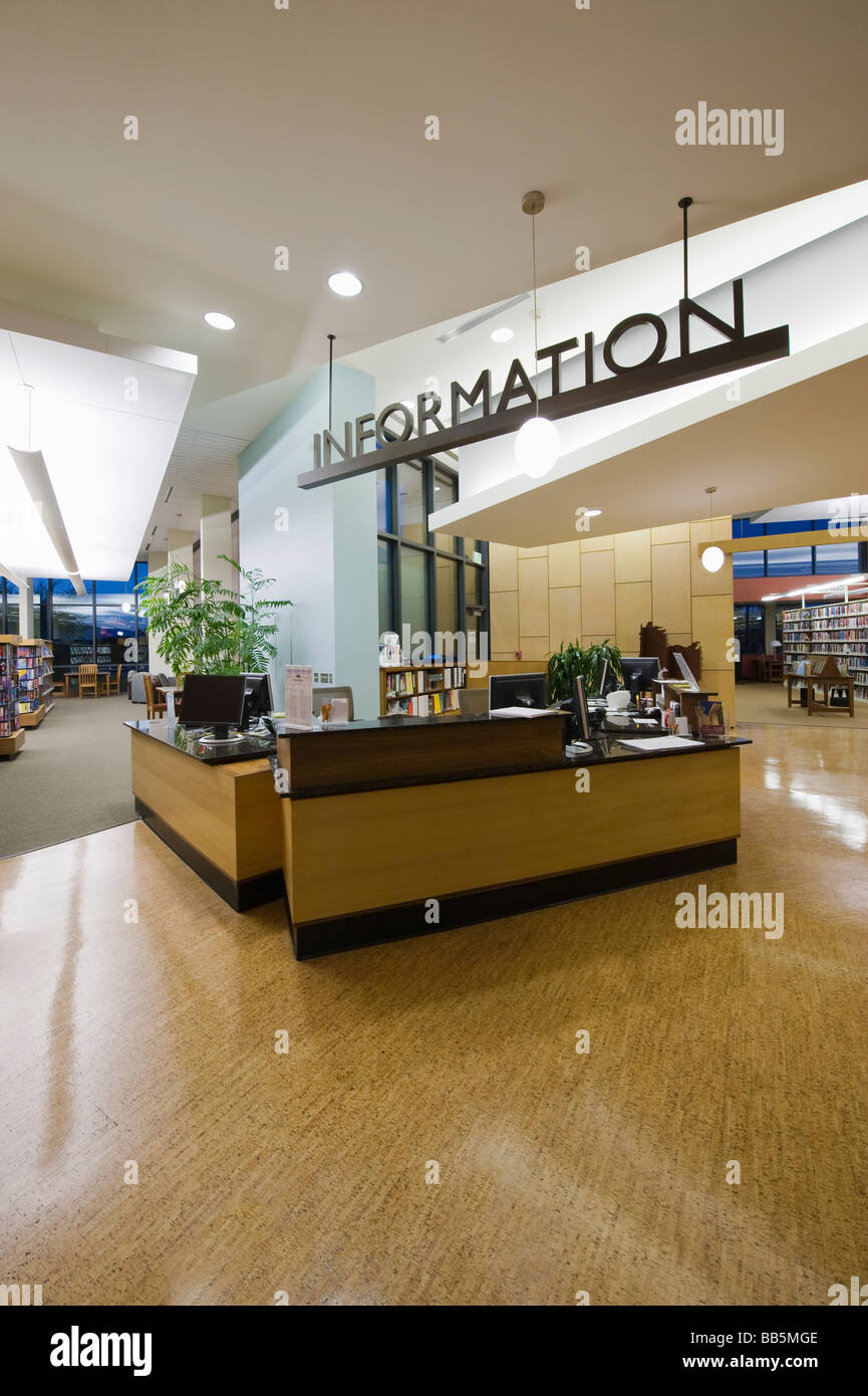 Library information desk Stock Photo - Alamy