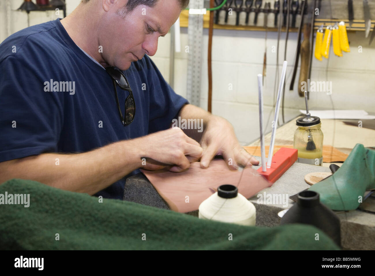 Traditional shoemaker workshop Stock Photo - Alamy