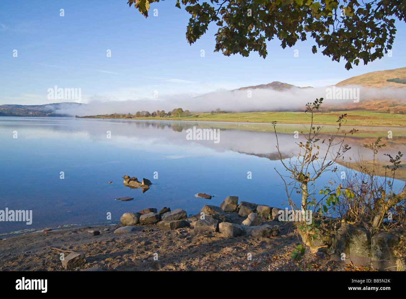 Autumn colours in the Trossachs Loch Venachar Perthshire Scotland ...