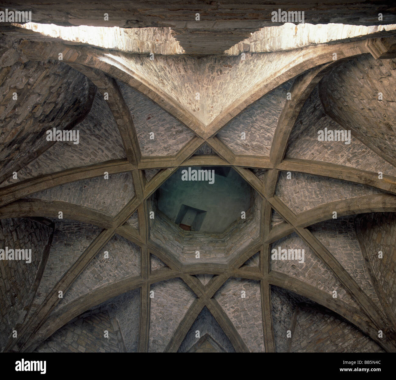 Durham Cathedral monastic kitchen ceiling interior Stock Photo - Alamy