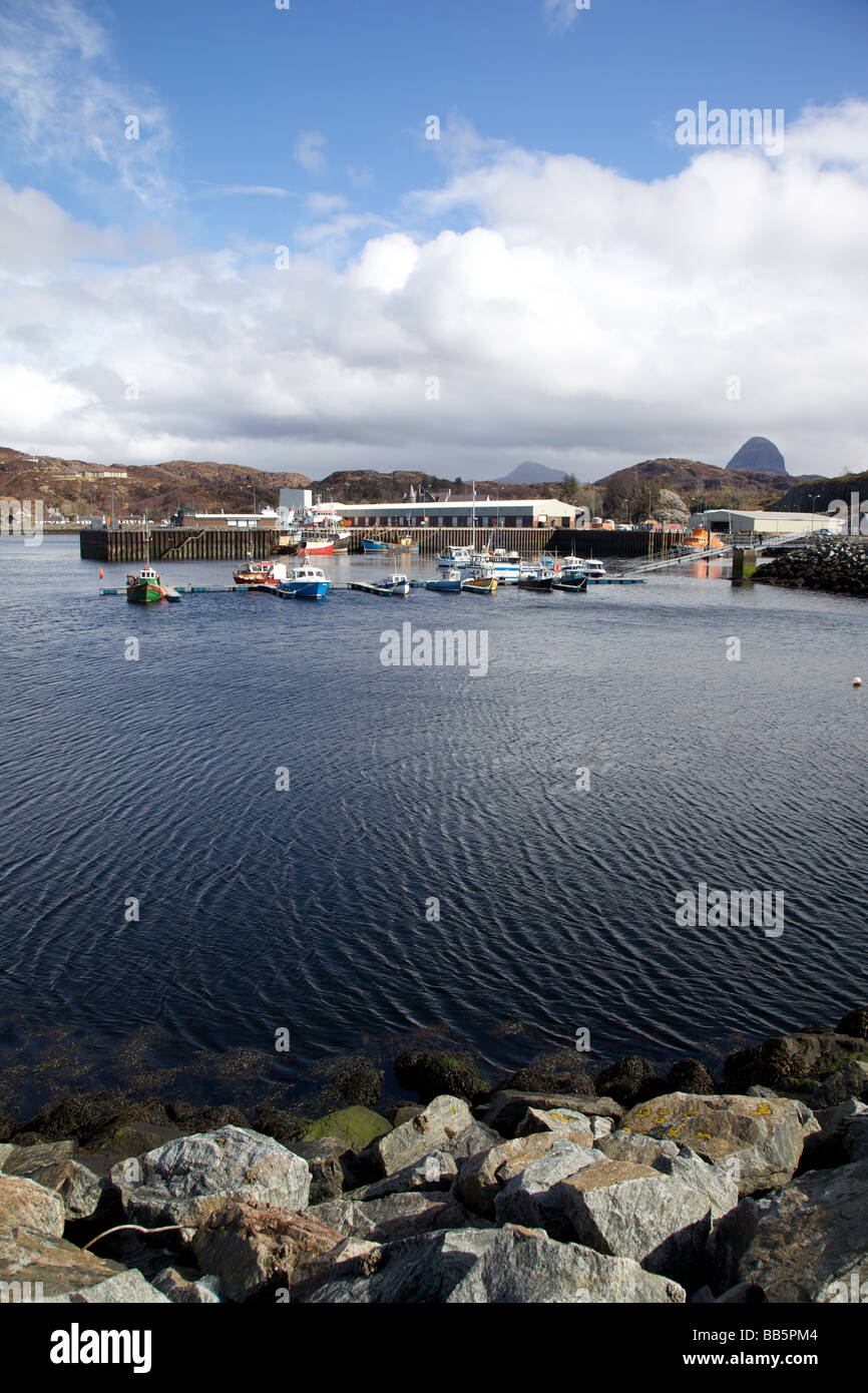 View of Lochinver harbour with Suilven in the background Sutherland ...
