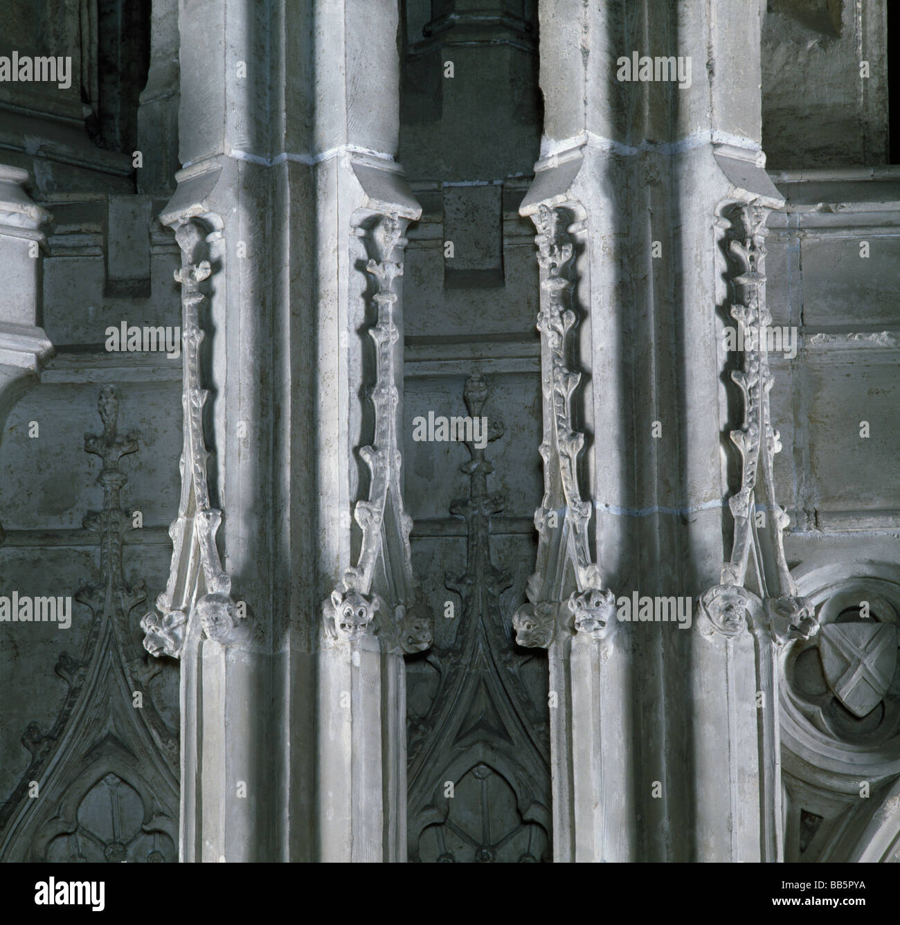 Durham Cathedral detail of the Neville Screen Stock Photo - Alamy