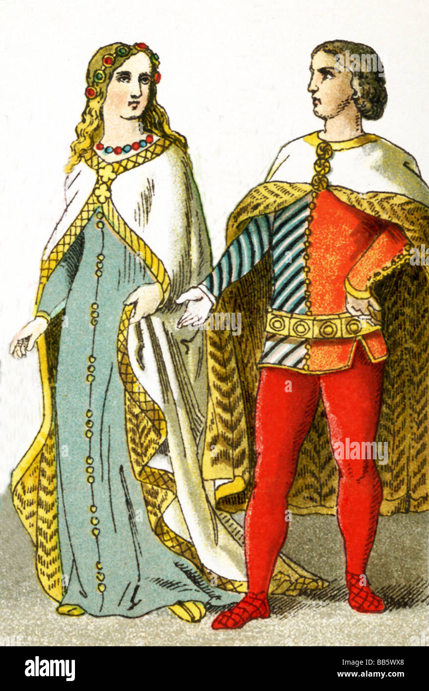 Spanish Noble Couple around A.D. 1300 Stock Photo - Alamy