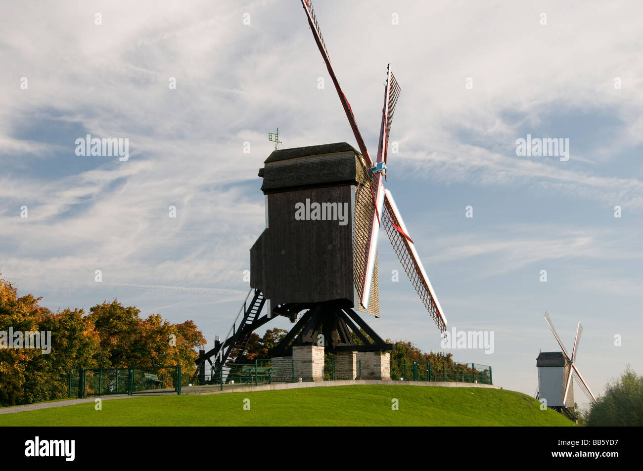 Windmill in Bruges Brugge West Flanders Belgium Europe Stock Photo - Alamy