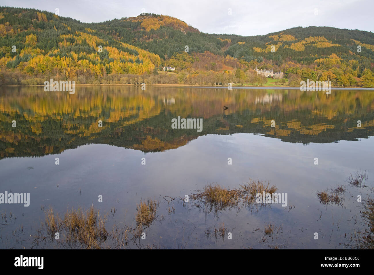 Autumn colours in the Trossachs Loch Achray Perthshire Scotland ...