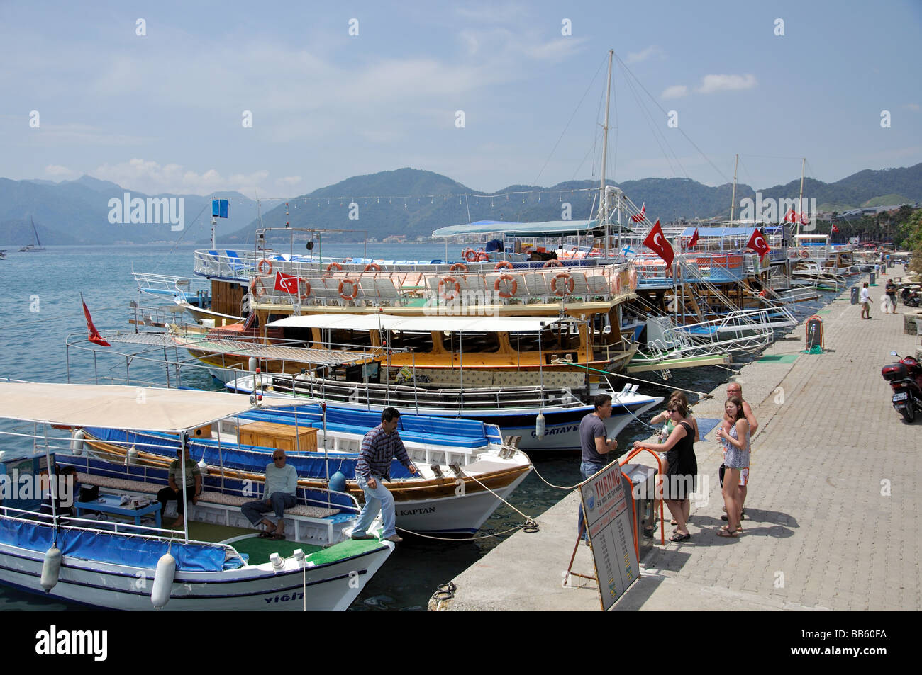 Gumbet boats on waterfront, Marmaris Harbour, Marmaris, Datca Peninsula ...
