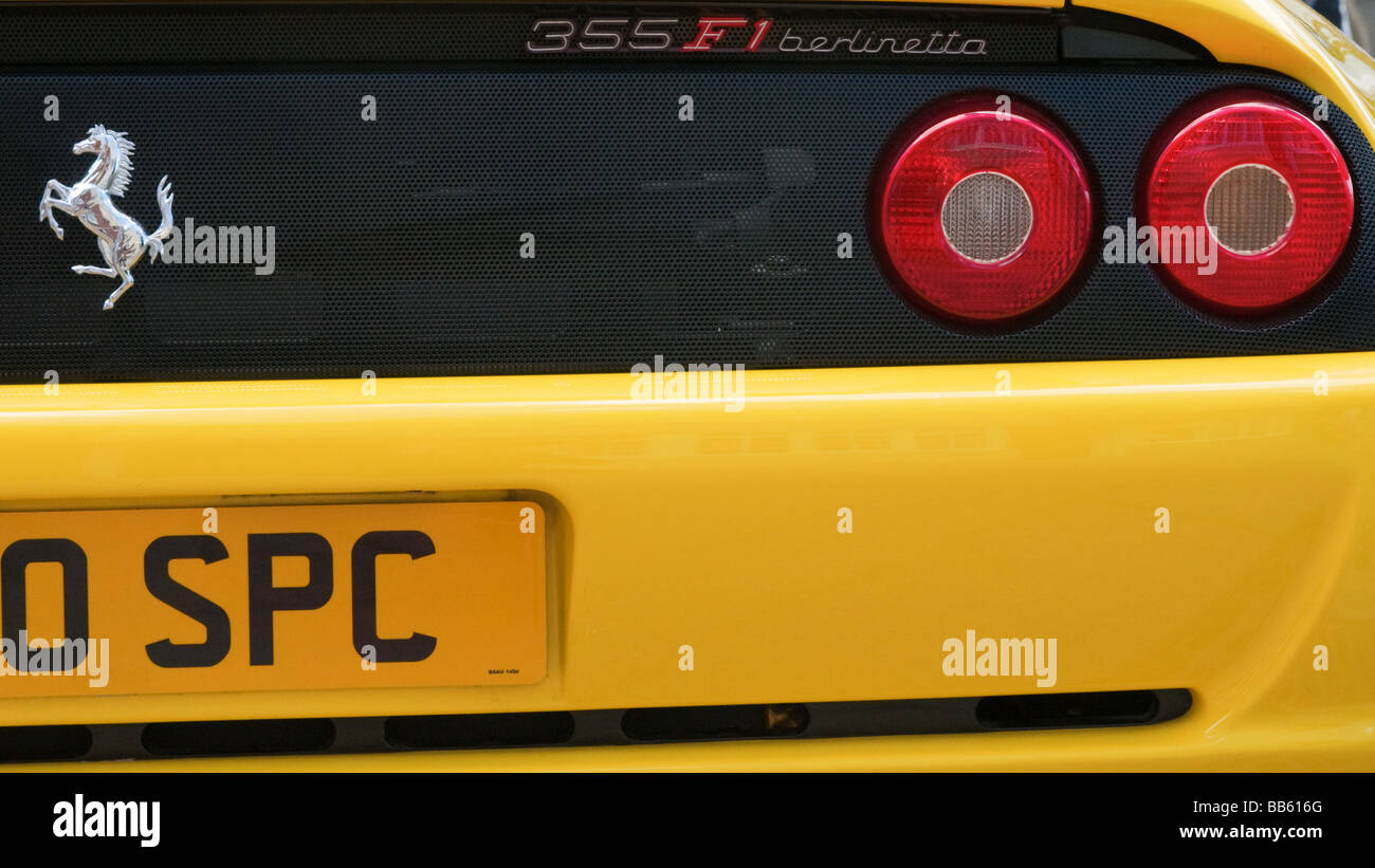Classic car Ferrari 355 F1 berlinetta in yellow Stock Photo - Alamy