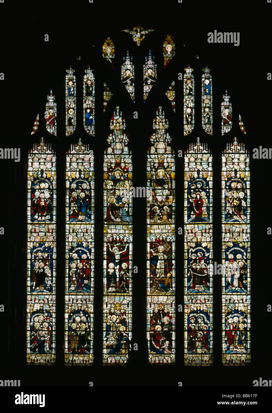 Durham Cathedral Te Deum window in south transept Stock Photo - Alamy