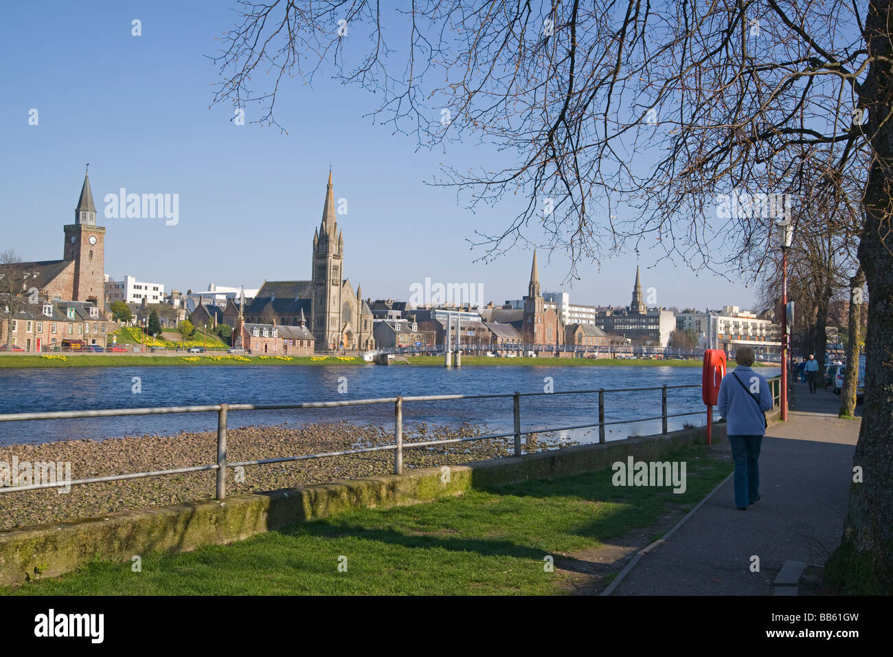 Riverside walk Inverness Highland Region Scotland April 2009 Stock ...