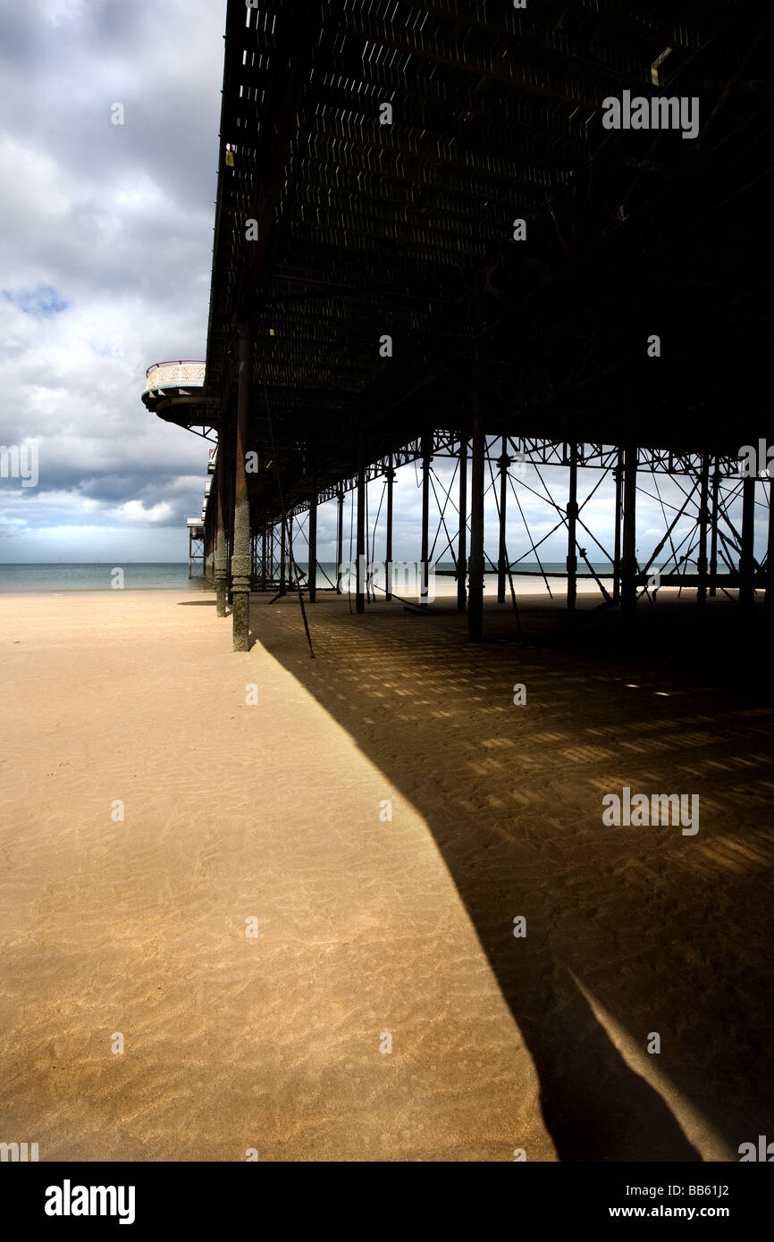 Beneath the near derelict Victoria pier in colwyn bay conwy north wales ...