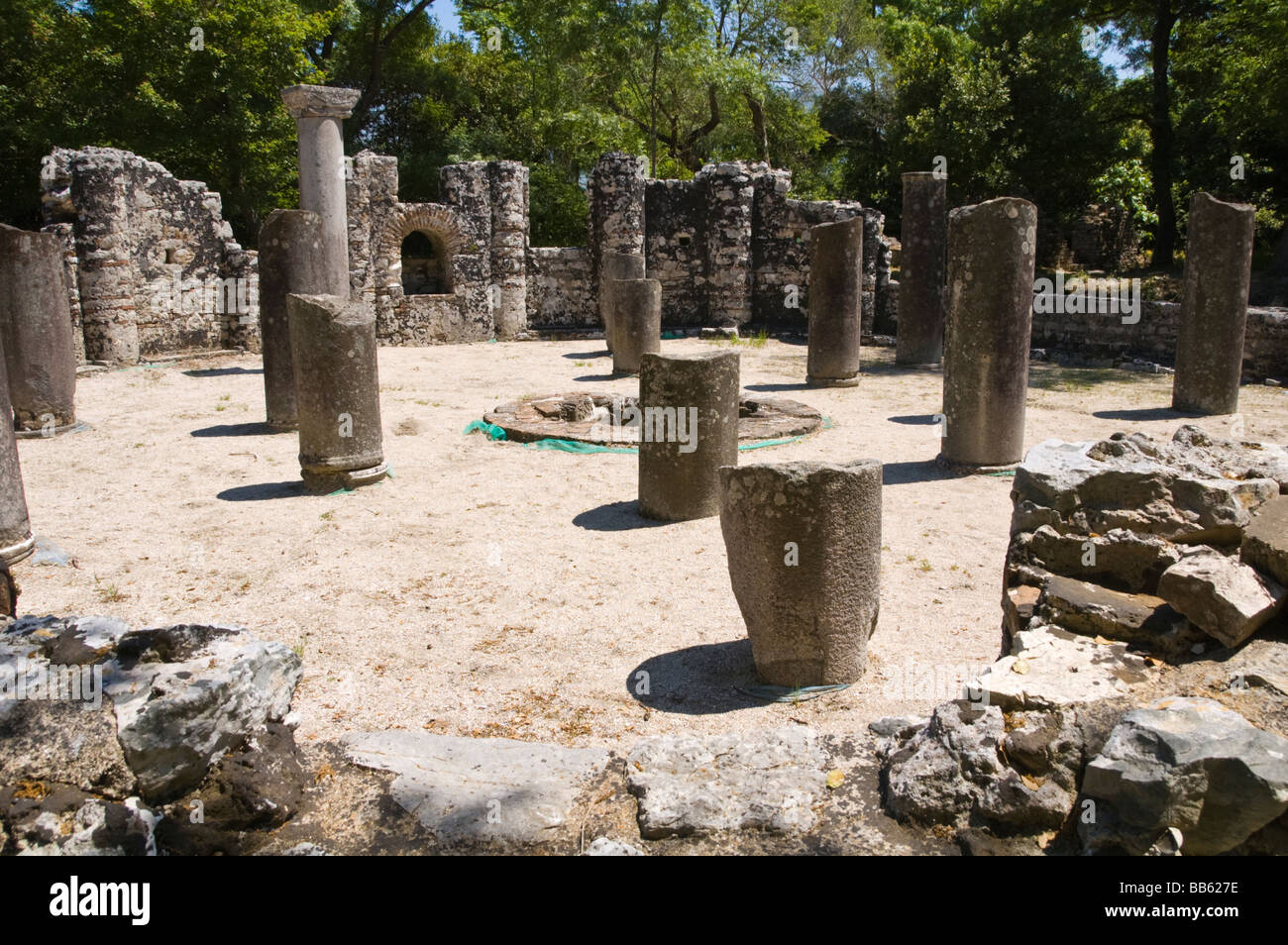 The Baptistery in remains of ancient Roman city of Butrint a UNESCO ...