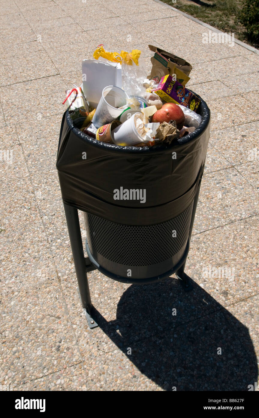 full wast bin Stock Photo - Alamy