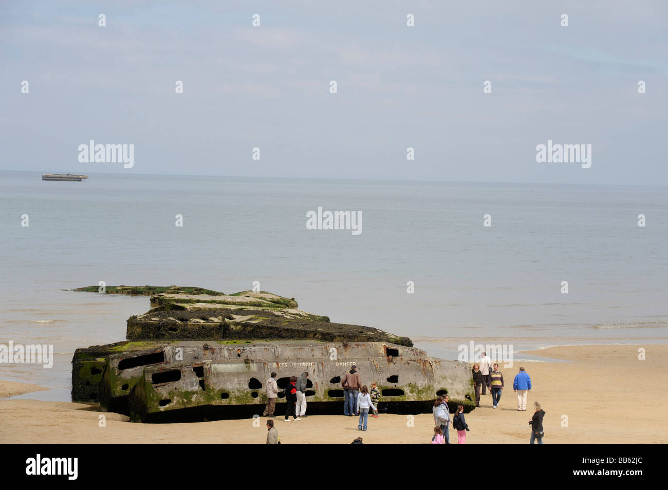 D Day Artificial port Winston at Arromanches Mulberry harbour Landing ...