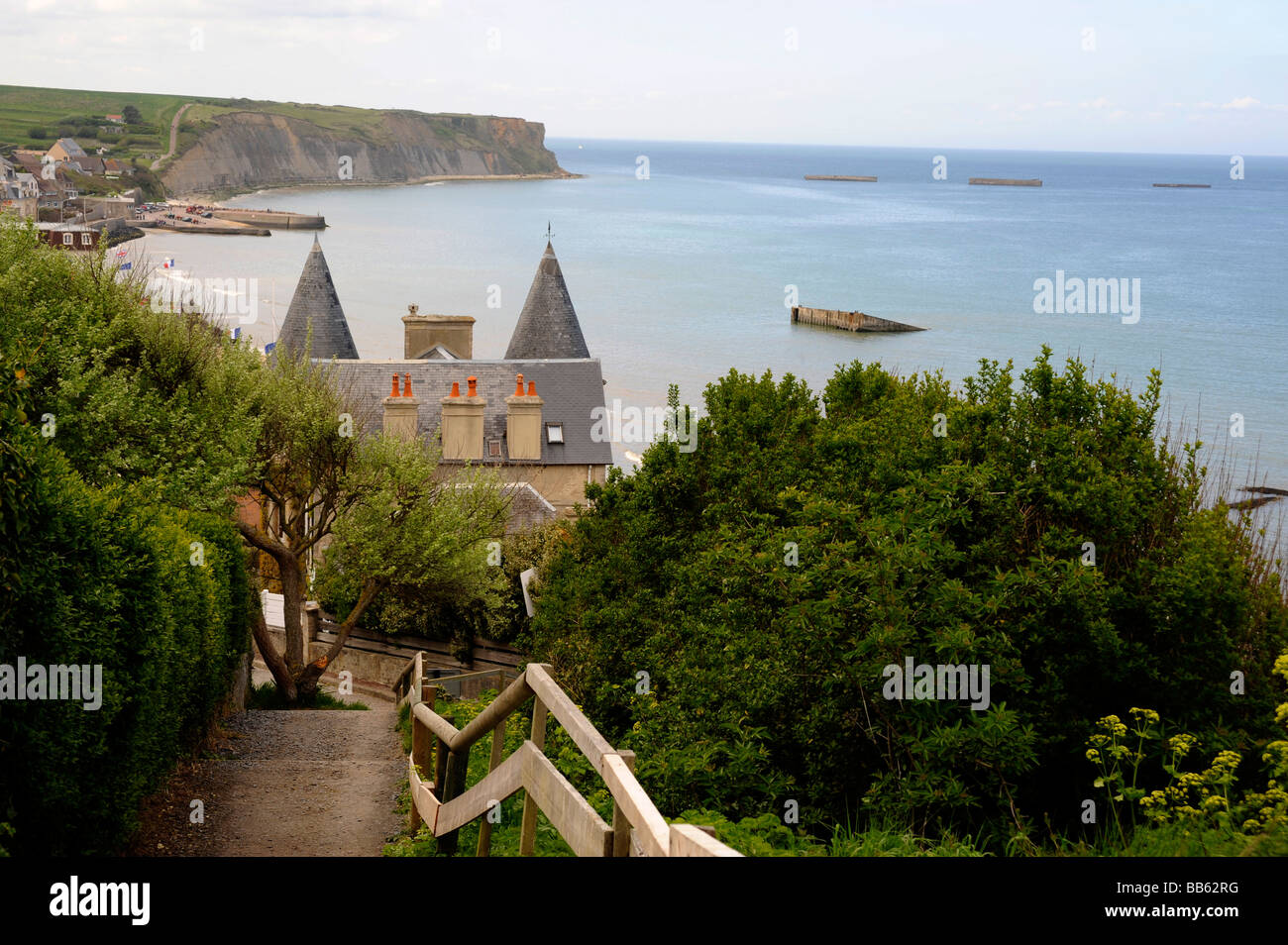 D Day Artificial port Winston at Arromanches Mulberry harbour Landing ...