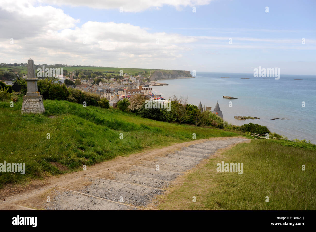 D Day Artificial port Winston at Arromanches Mulberry harbour Landing ...
