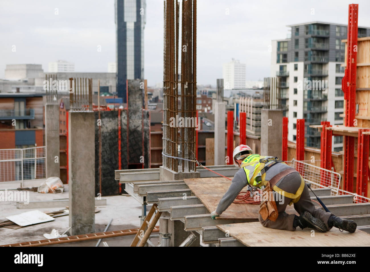 Construction worker on the Cube building in Birmingham Stock Photo - Alamy