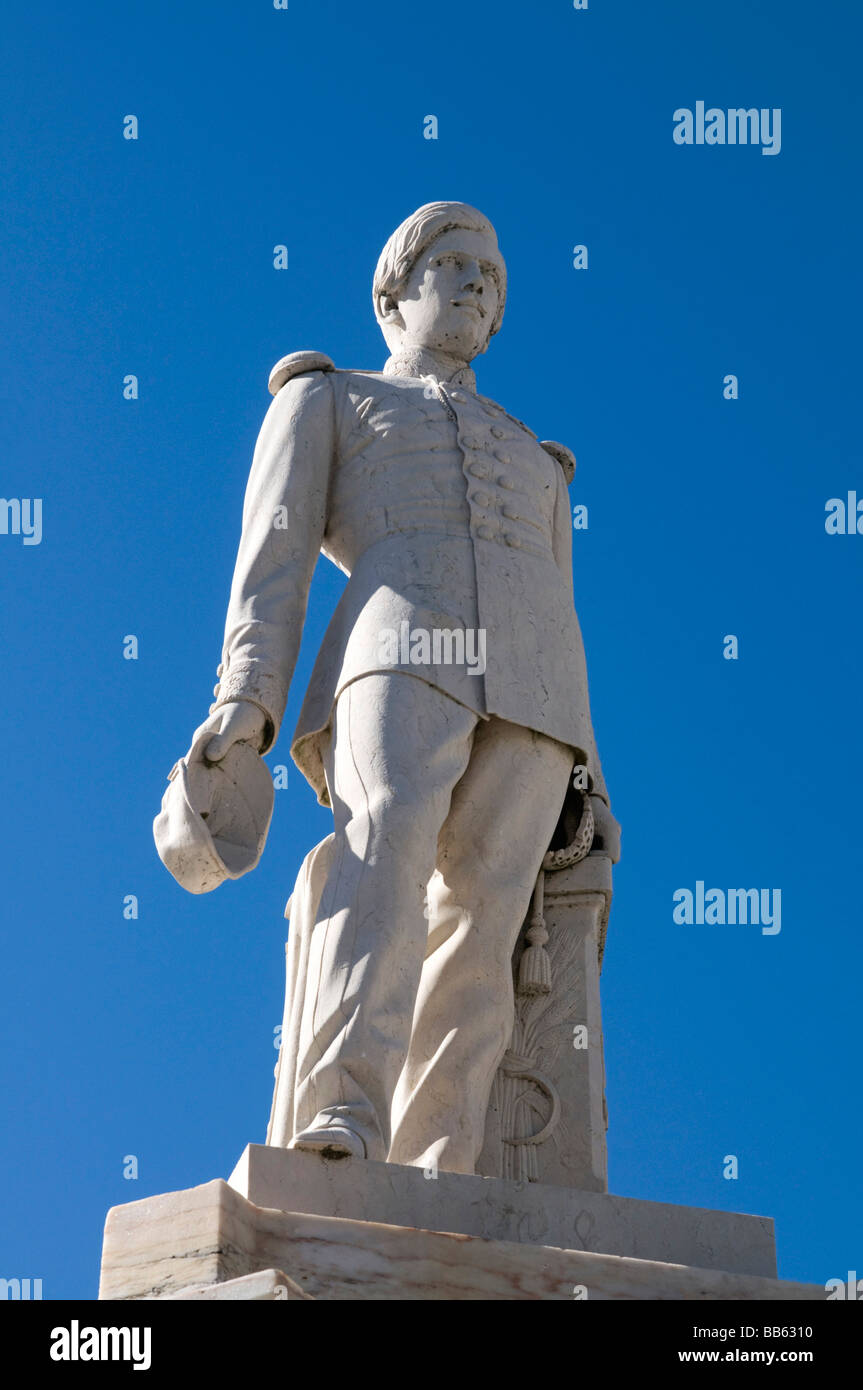 Statue of the King D. Pedro V (the 5th) of Portugal in Castelo de Vide ...