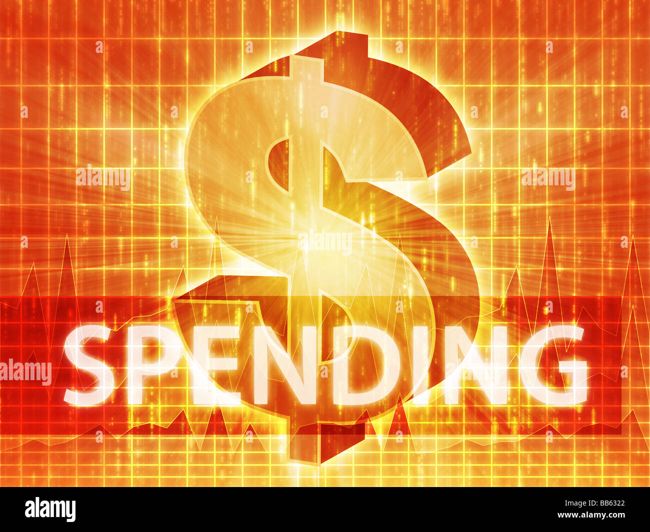 Spending Finance illustration dollar symbol over financial design Stock ...