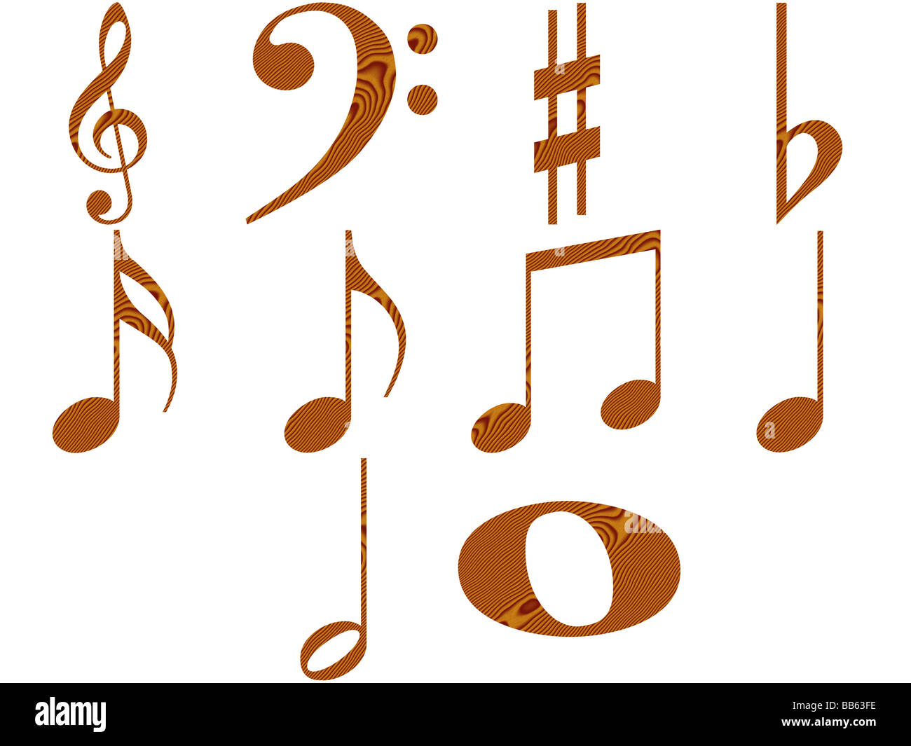 Wooden music notes Stock Photo - Alamy