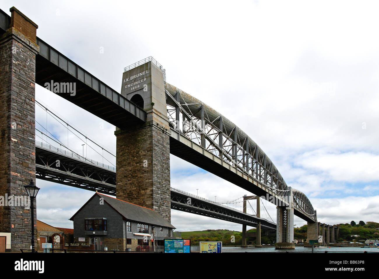 the tamar bridge that spans the river tamar between saltash in cornwall ...