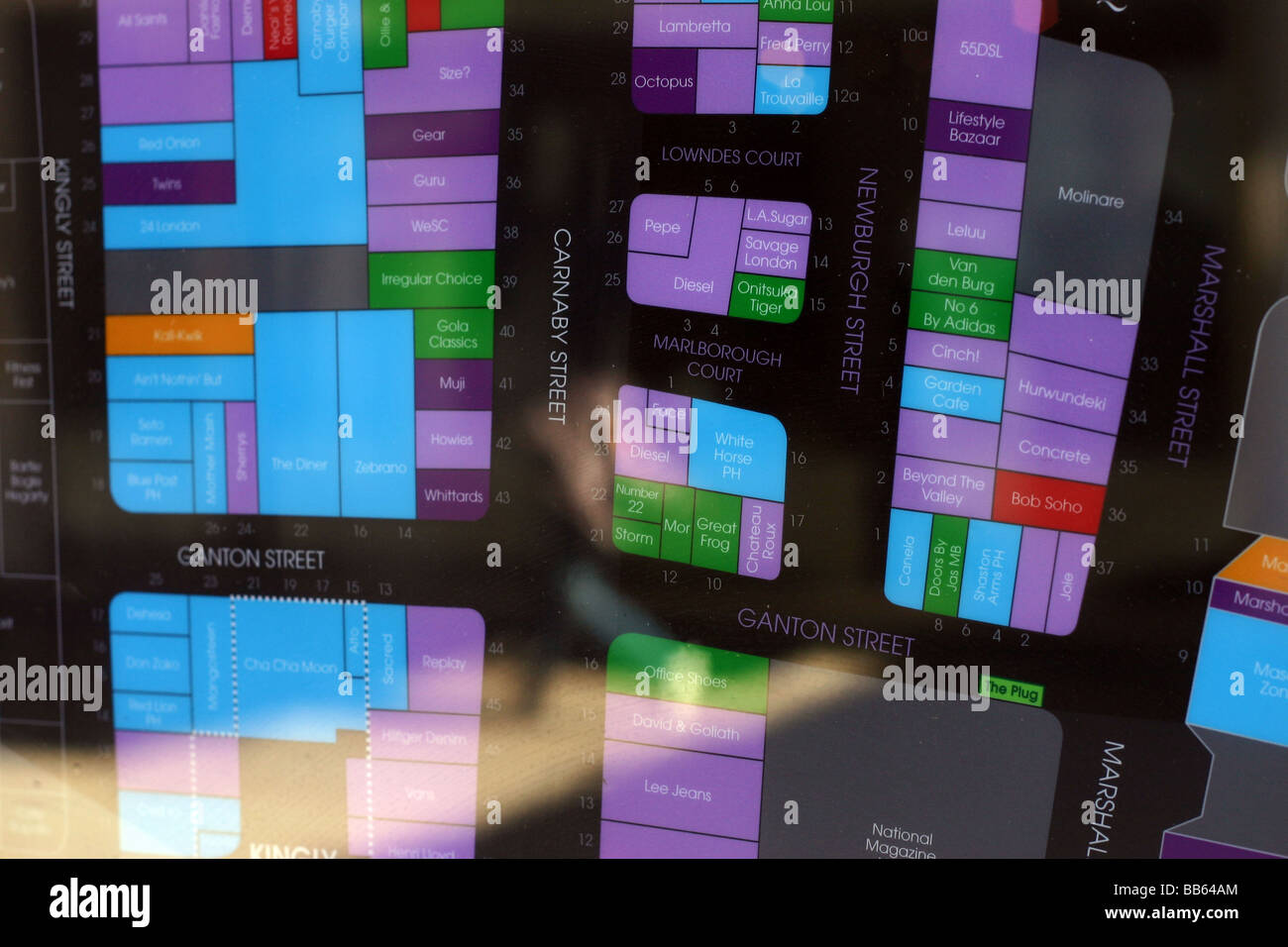 Map london carnaby street hi-res stock photography and images - Alamy