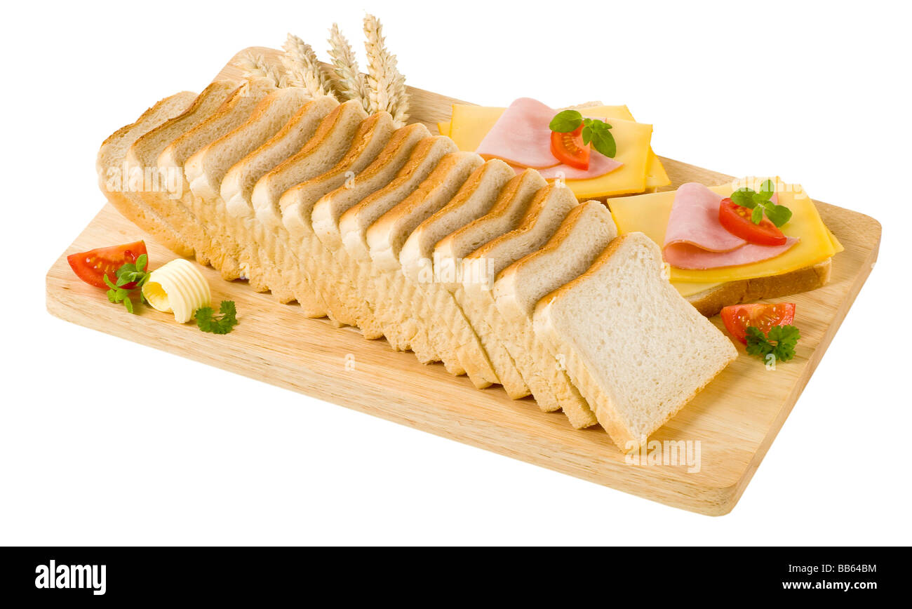 White sliced bread sandwiches Cut Out Stock Images & Pictures - Alamy